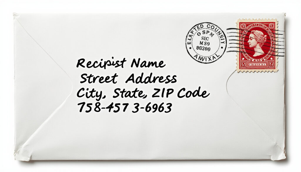 Modèle d’adresse postale avec lieu-dit et numéro de voie